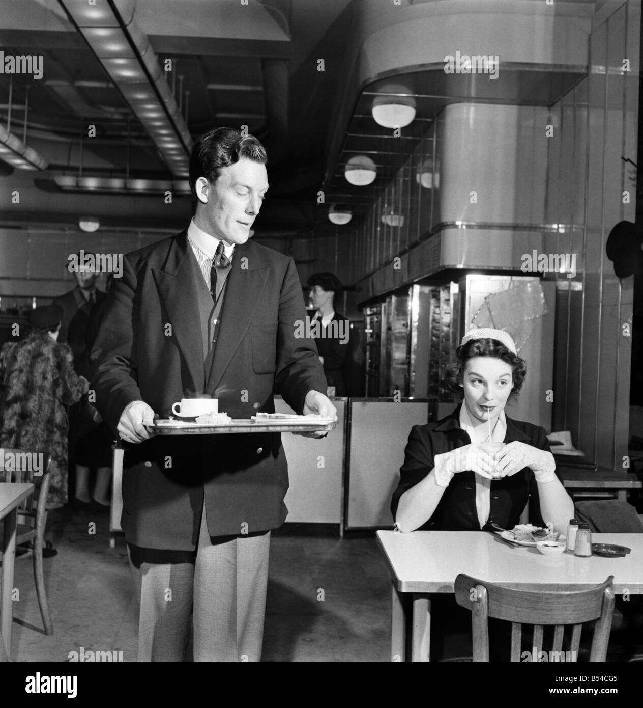 Food girl lunch in Black and White Stock Photos & Images - Alamy