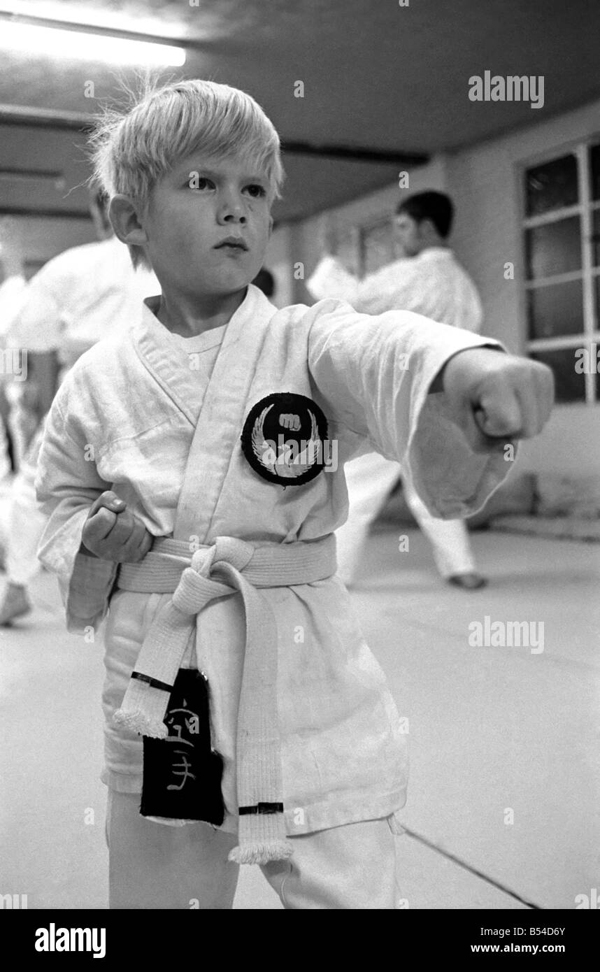 6 year old Robbie Bishop has been learning karate for 5 months, and is ...