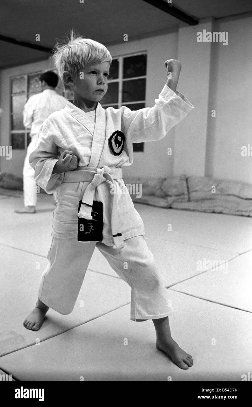 6 year old Robbie Bishop has been learning karate for 5 months, and is ...