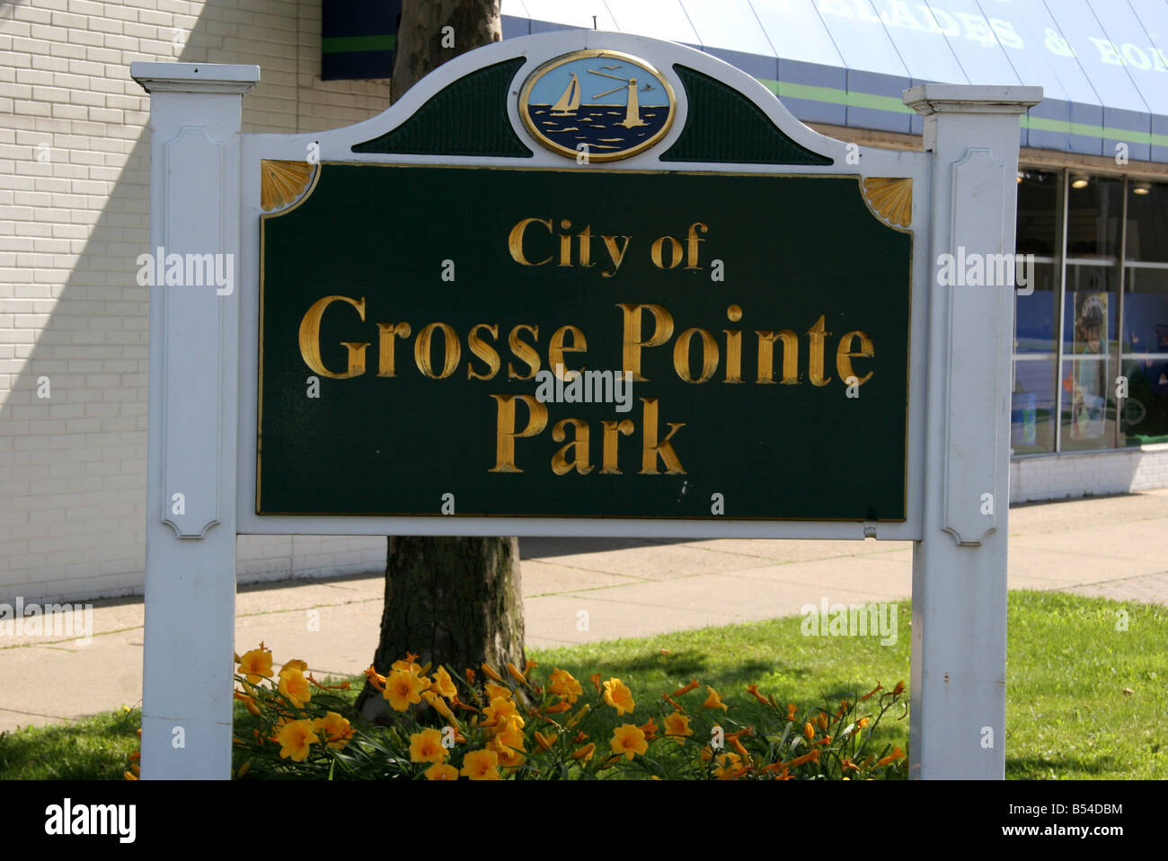 City of Grosse Pointe Park sign Stock Photo - Alamy