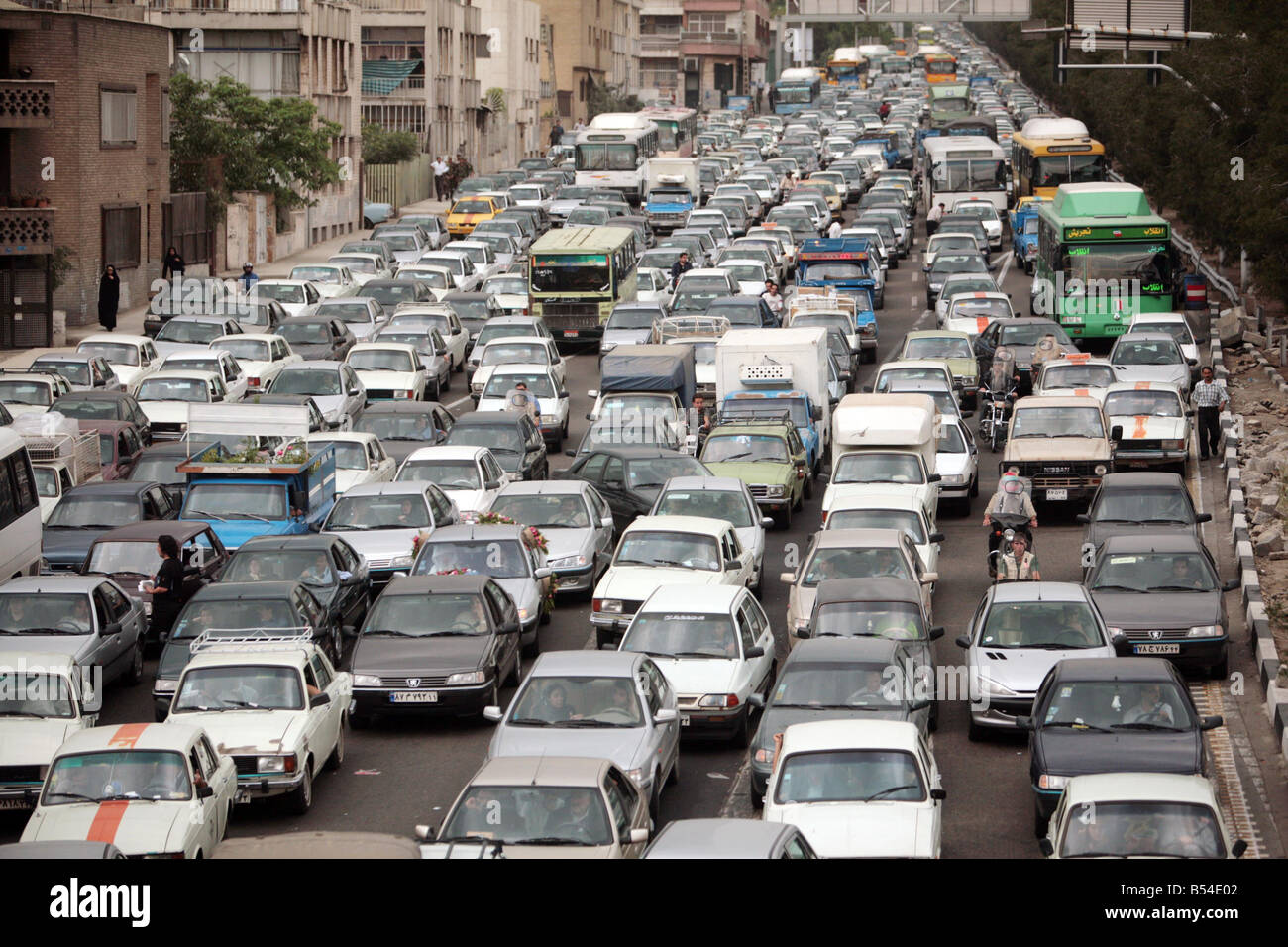 day long traffic jams in tehran iran Local Caption Iran Stock Photo - Alamy
