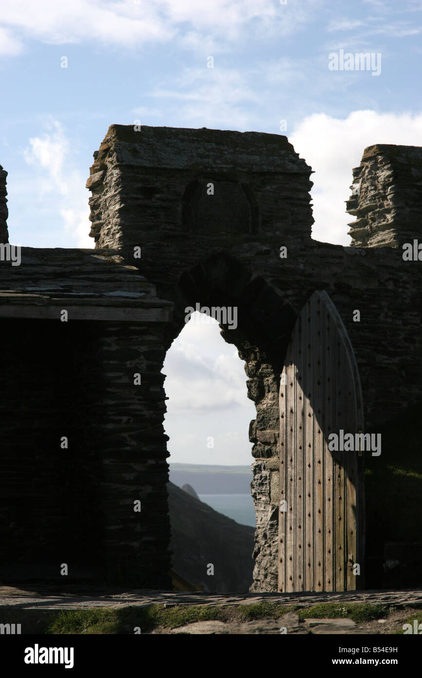 Castle doorway at Tintagel in Cornwall England Stock Photo - Alamy
