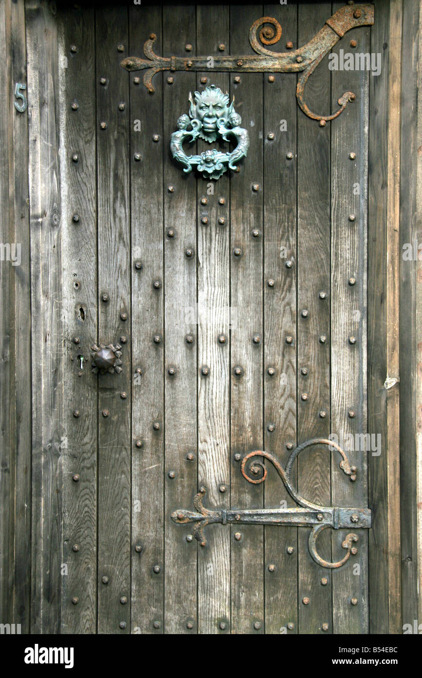 Old wooden door and knocker in St Ives Cornwall England Stock Photo - Alamy