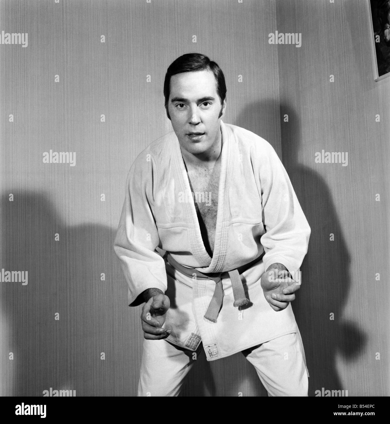 Sport Judo: Man posing wearing his judo pit. November 1969 Z10935-007 ...