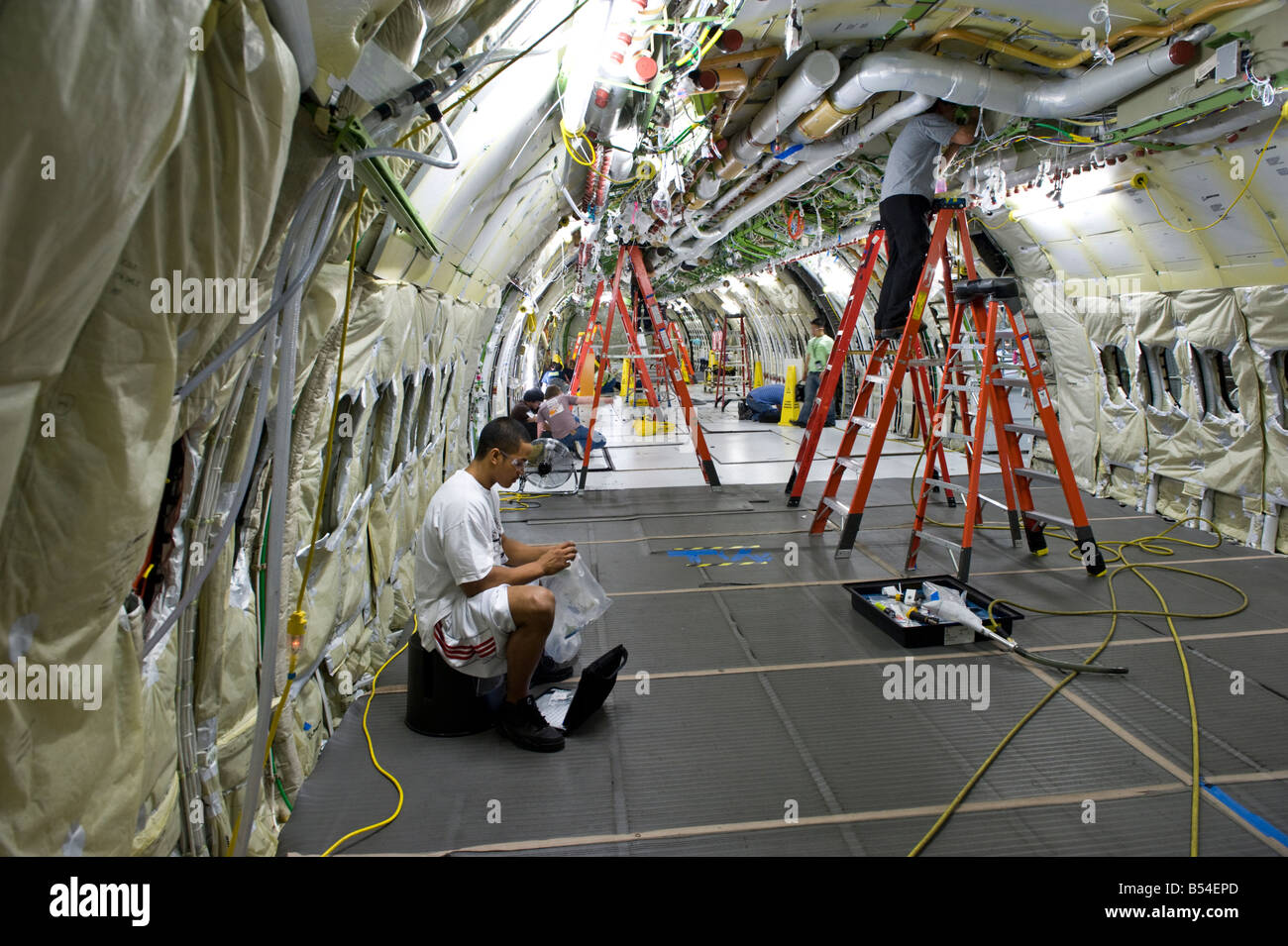 First Boeing 787 Dreamliner under construction at Boeing's Paine Field ...