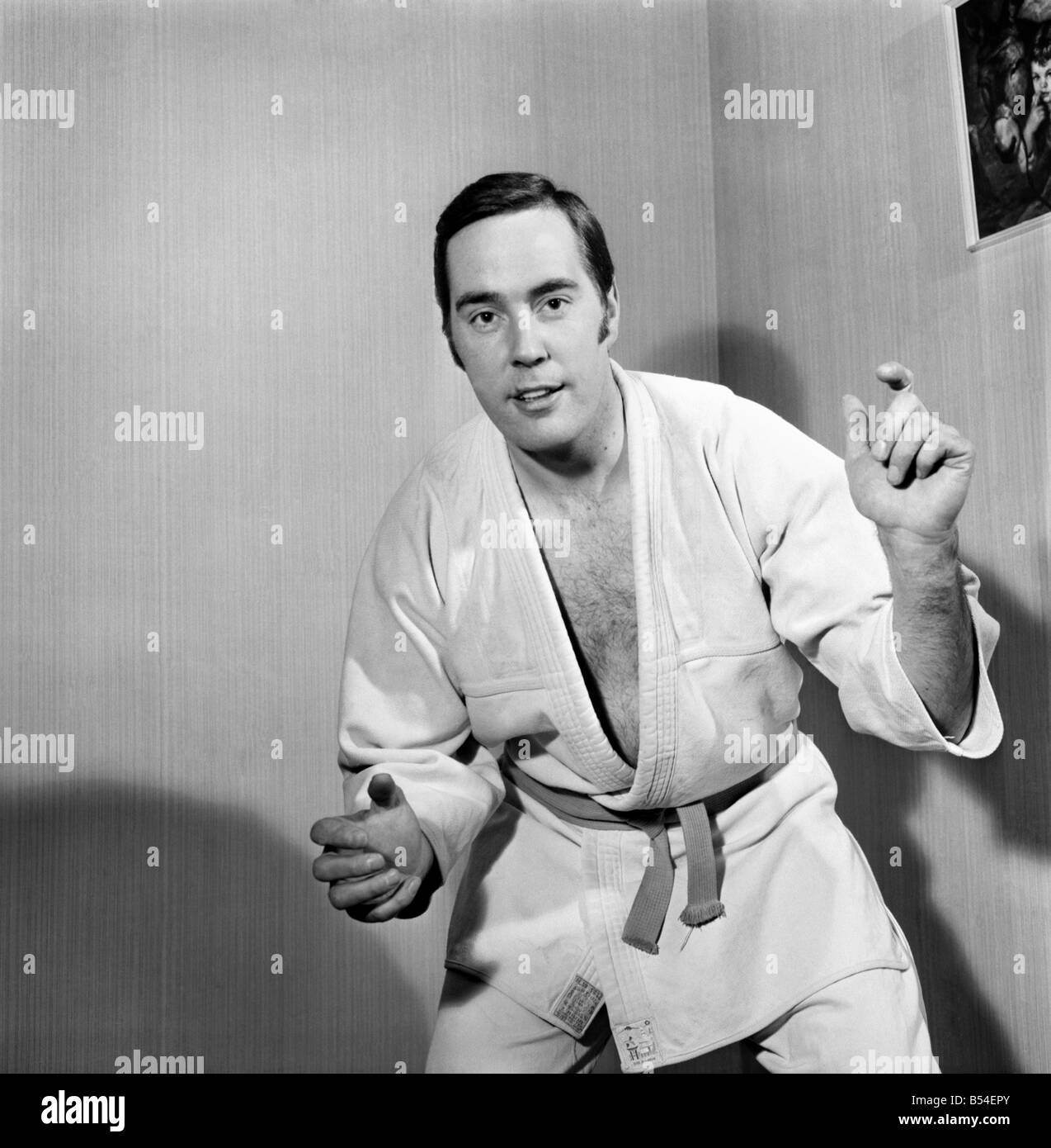 Sport Judo: Man posing wearing his judo pit. November 1969 Z10935-010 ...