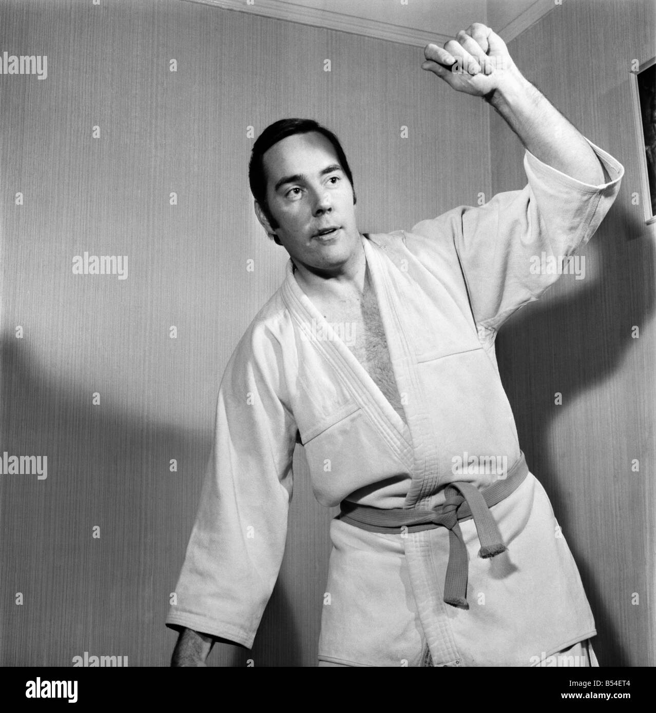 Sport Judo: Man posing wearing his judo pit. November 1969 Z10935-014 ...