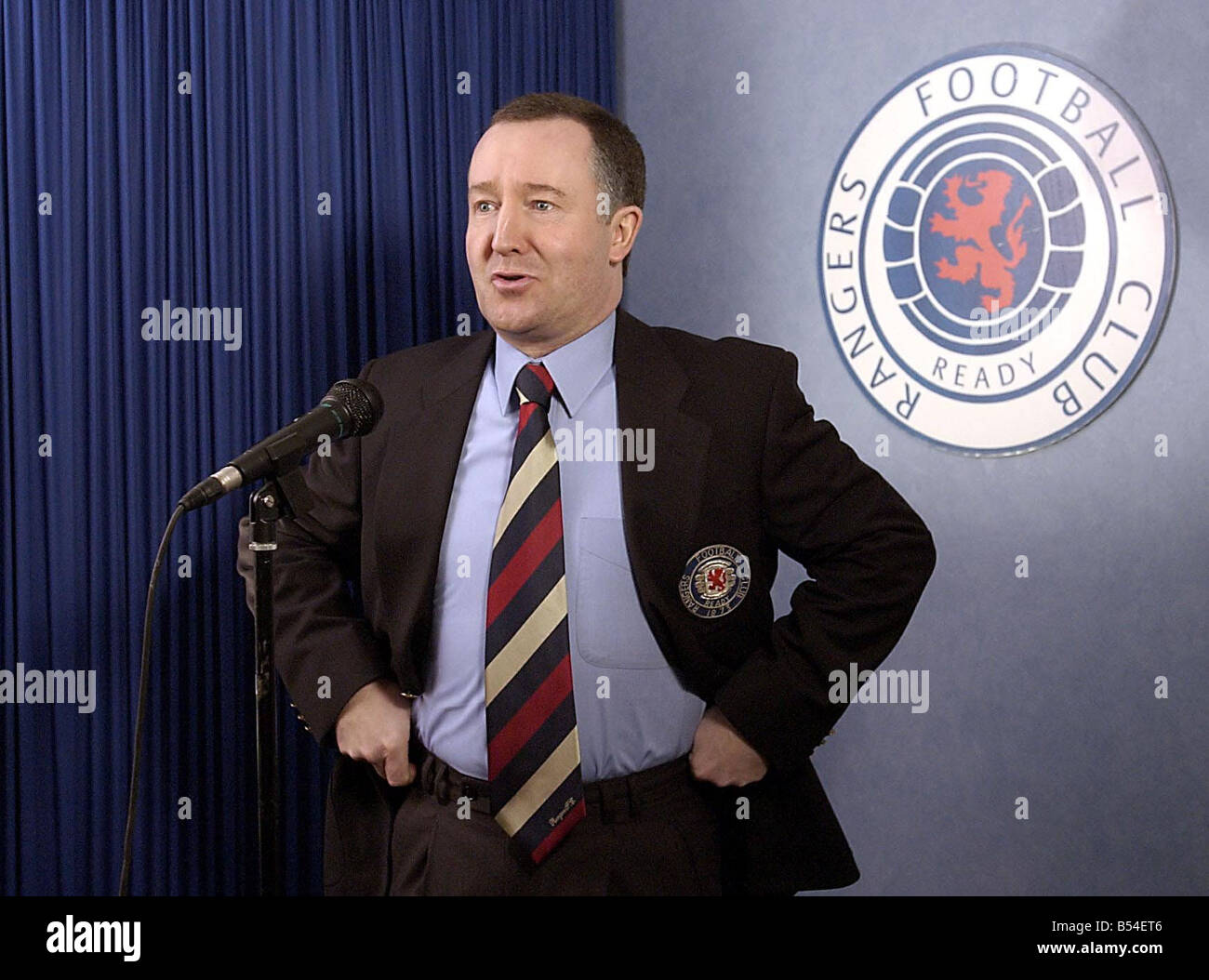 Scottish actor Jonathan Watson January 2002 as Rangers Dick Advocaat in ...