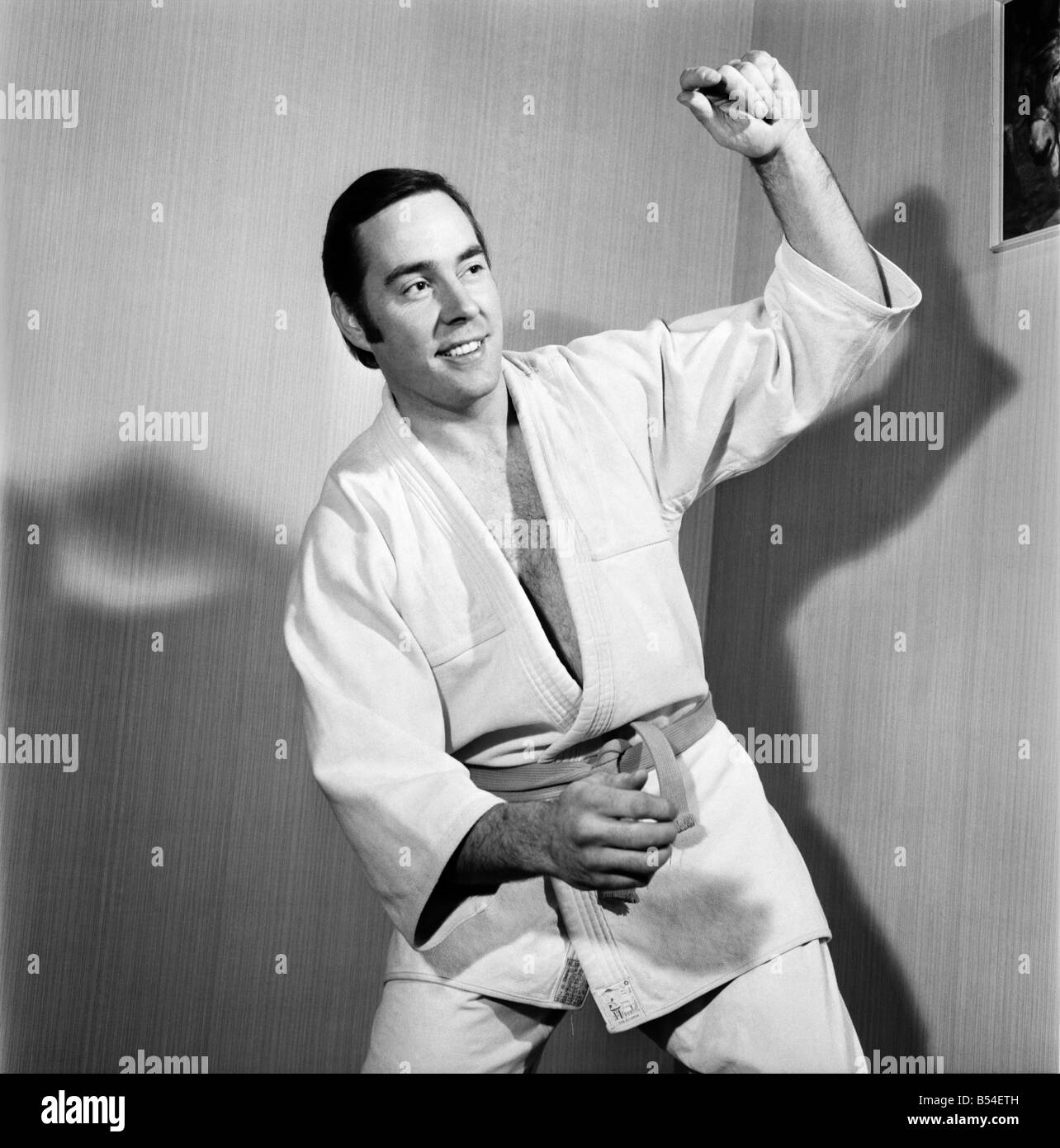 Sport Judo: Man posing wearing his judo pit. November 1969 Z10935-016 ...