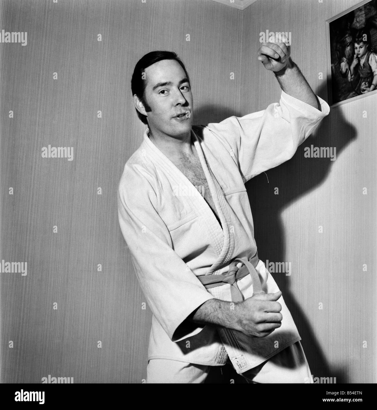 Sport Judo: Man posing wearing his judo pit. November 1969 Z10935-017 ...