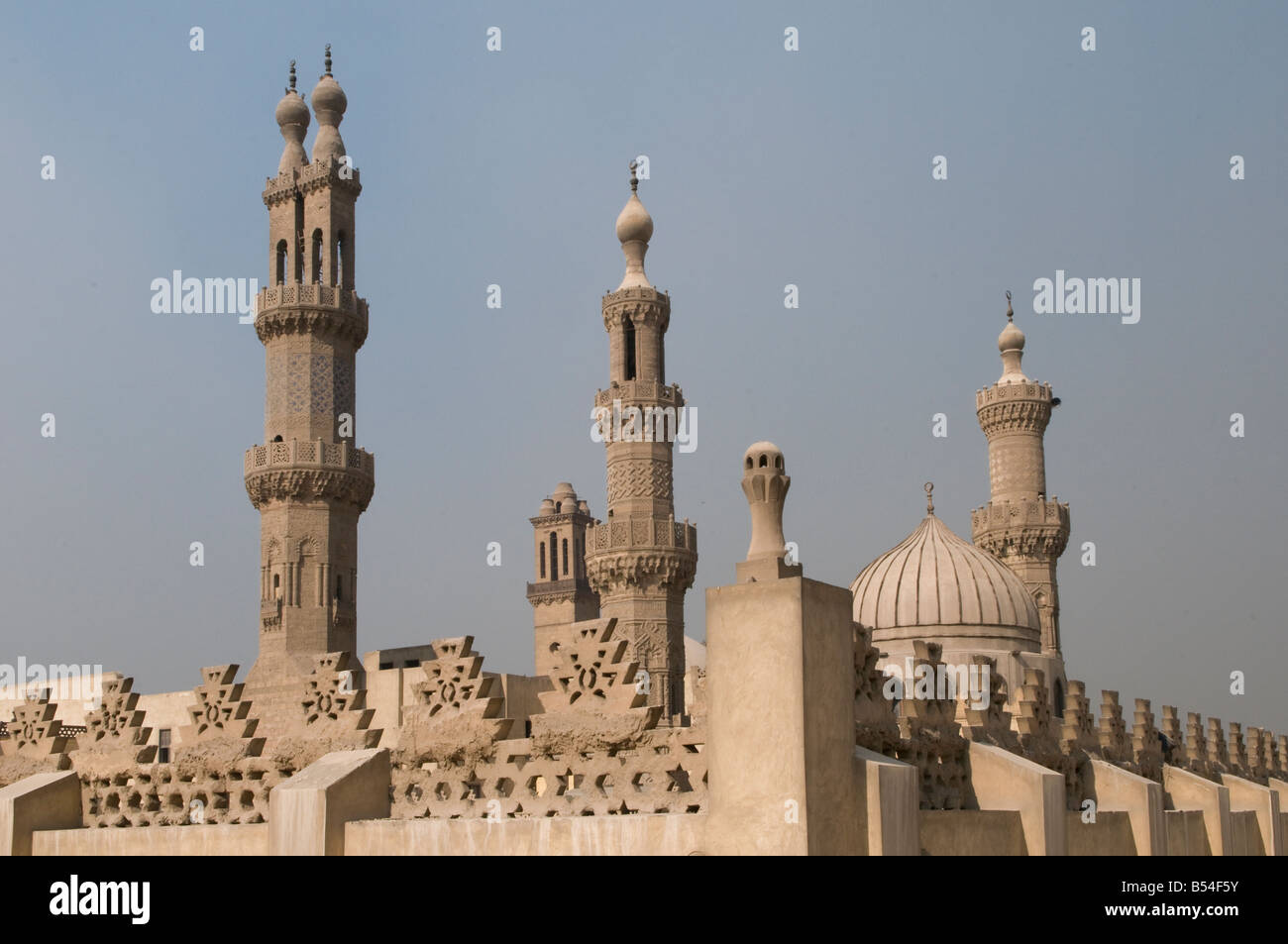 The Mamluk era double-finial minaret of Qansah al-Ghuri and minarets of ...