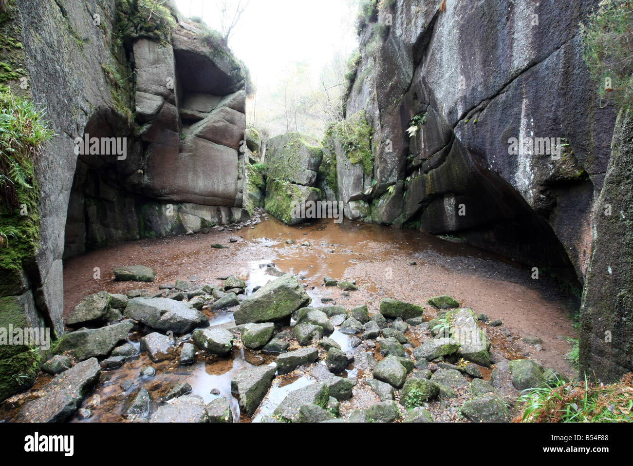 Geological feature of Burn O' Vat near Dinnet, Aberdeenshire, Scotland ...