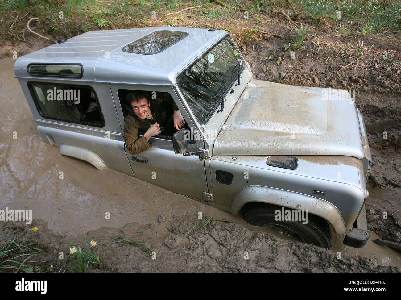 28 3 07 Richard Hammond road tests the new Land Rover Defender Stock ...