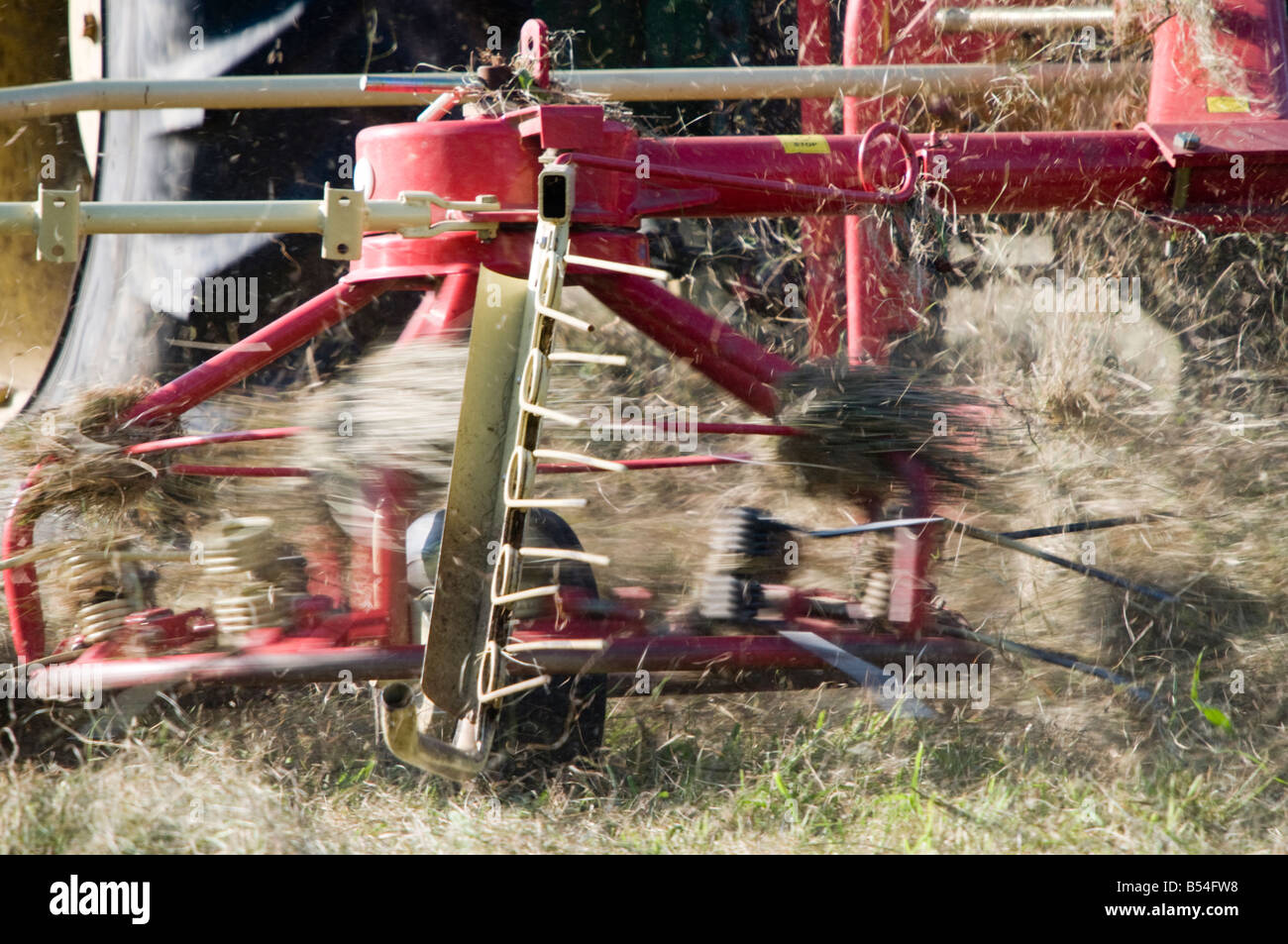 British Farm Tractor cutting hay in the Peak District Derbyshire UK ...