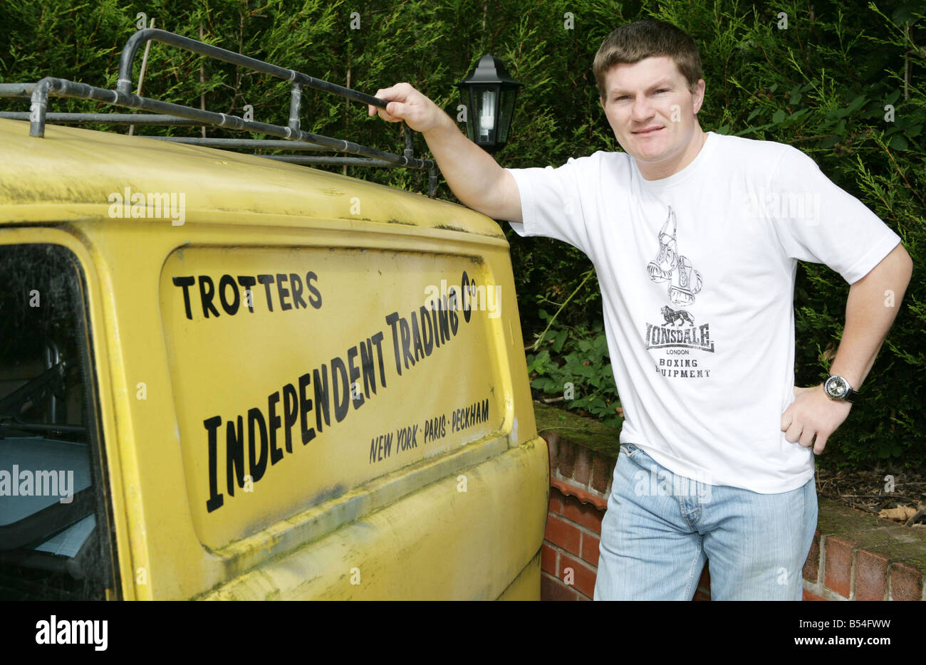 WORLD CHAMPION BOXER RICKY HATTON AT HOME IN HYDE MANCHESTER INFRONT OF ...