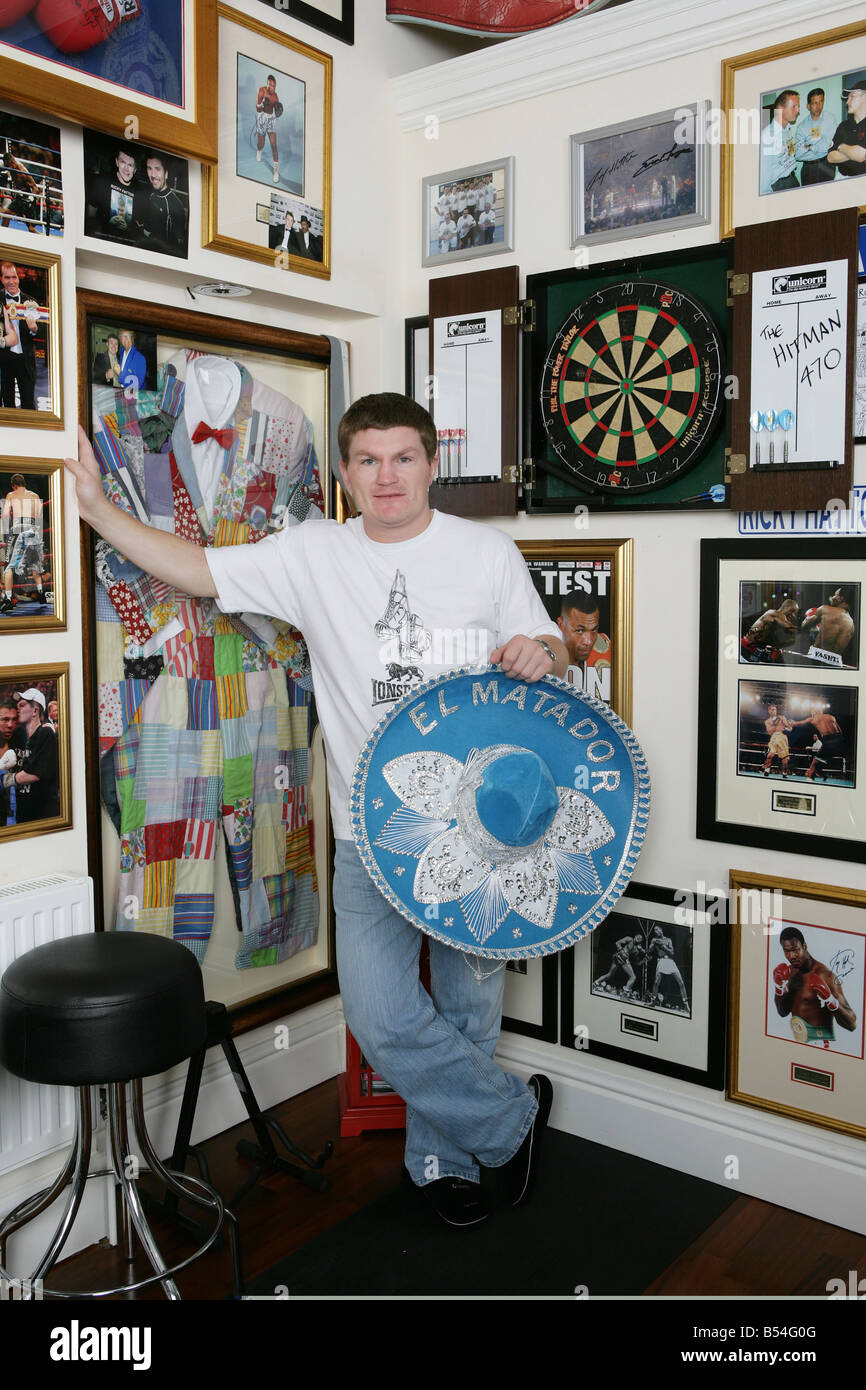 World Champion boxer Ricky Hatton at home in Hyde 17th August 2007 ...