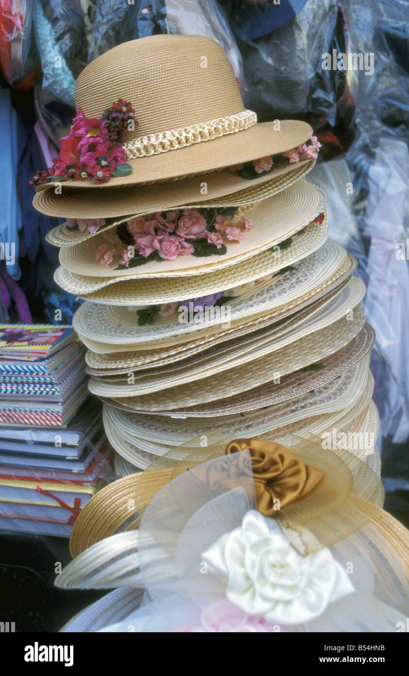 french style hats in shop window saigon ho chi minh city vietnam Stock ...