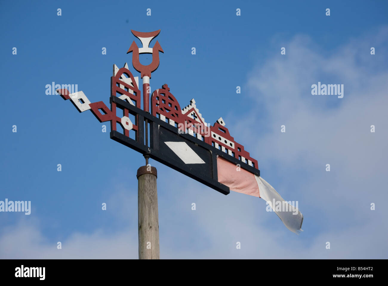 Wind vanes formerly boat masthead flags describing skipper and boat ...