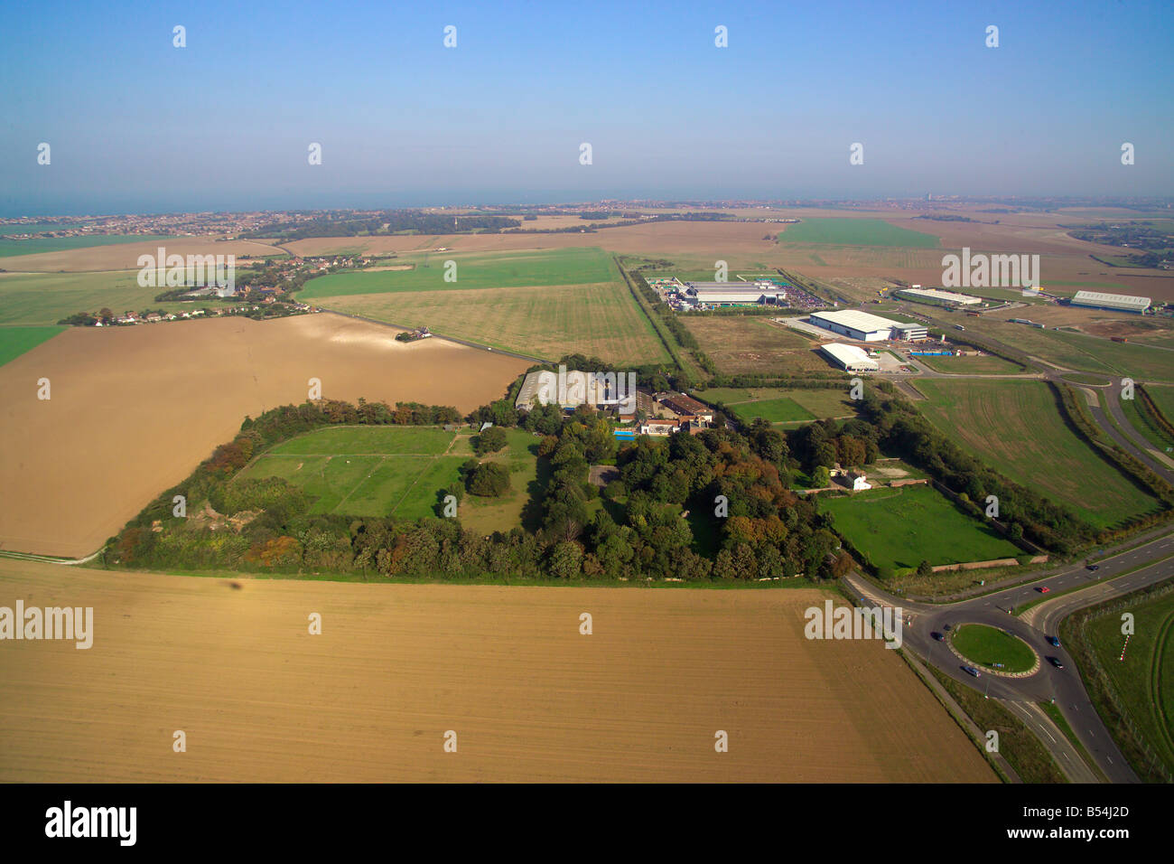 Aerial view of thanet in Kent England UK showing village houses and ...