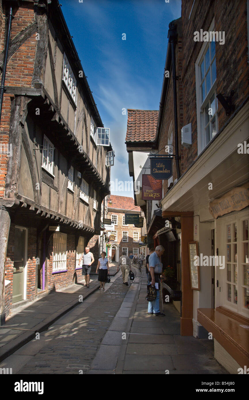 The Shambles York city centre Yorkshire England July 2008 Stock Photo ...