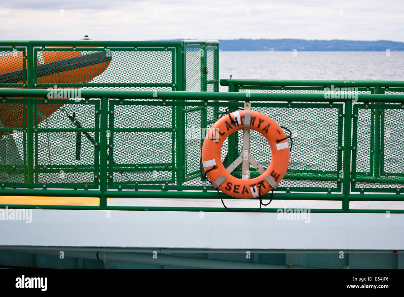 Ferry boat carries commuters to and from Seattle Washington and ...