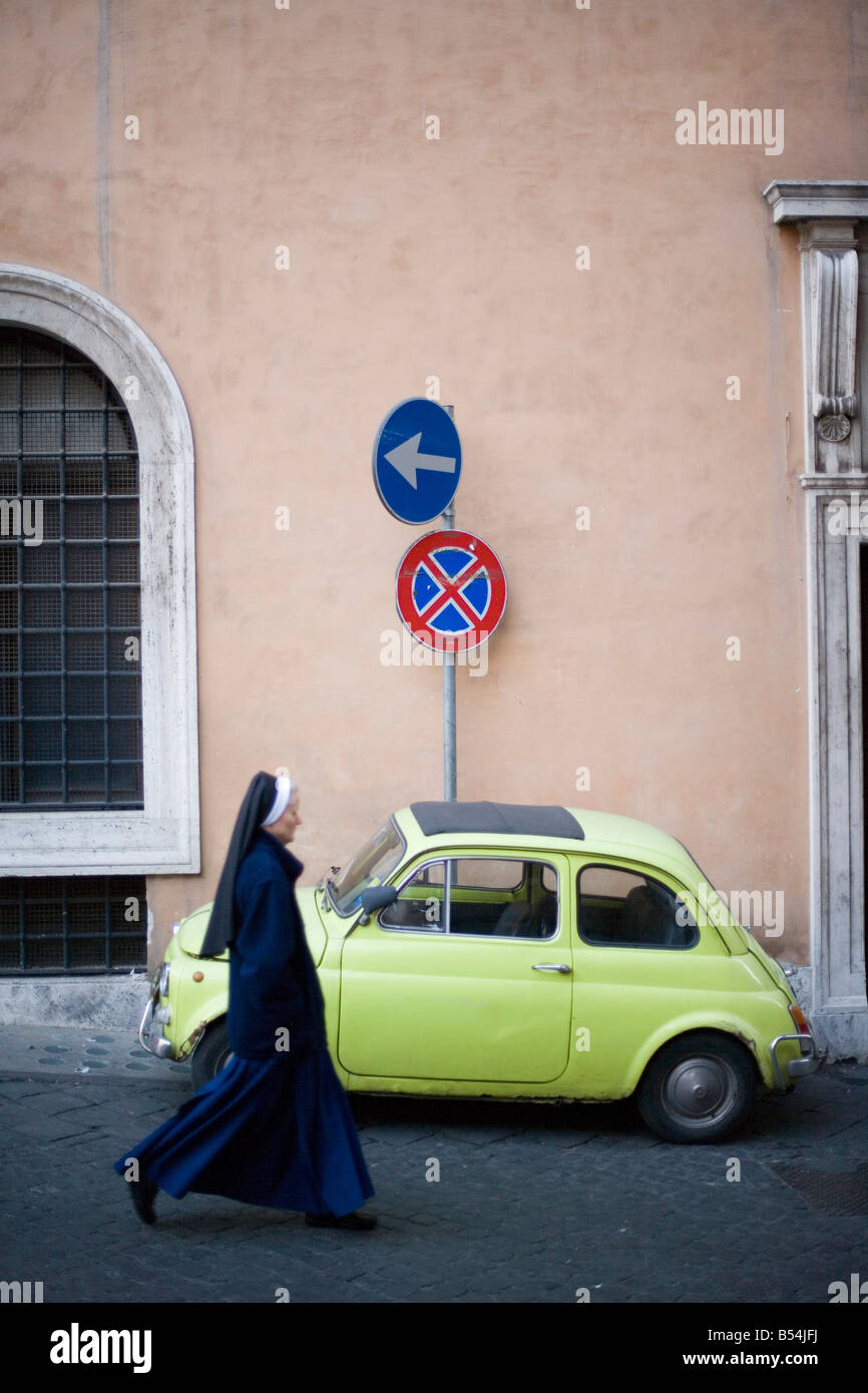 Original Fiat 500 in the old Rome, Rome. Italy Stock Photo - Alamy
