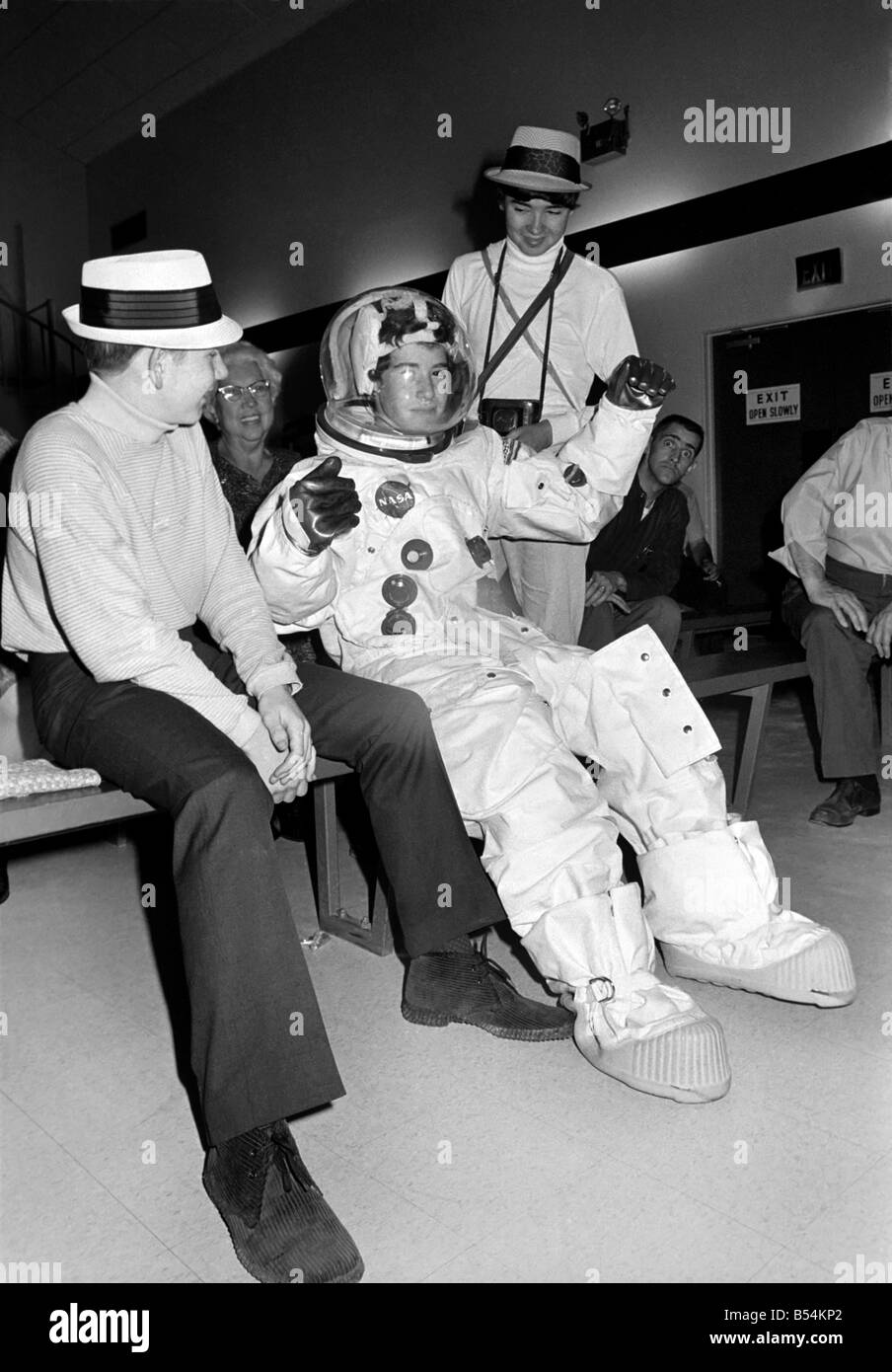 Visitors at NASA Space Station in Florida, U.S.A a few hours before ...
