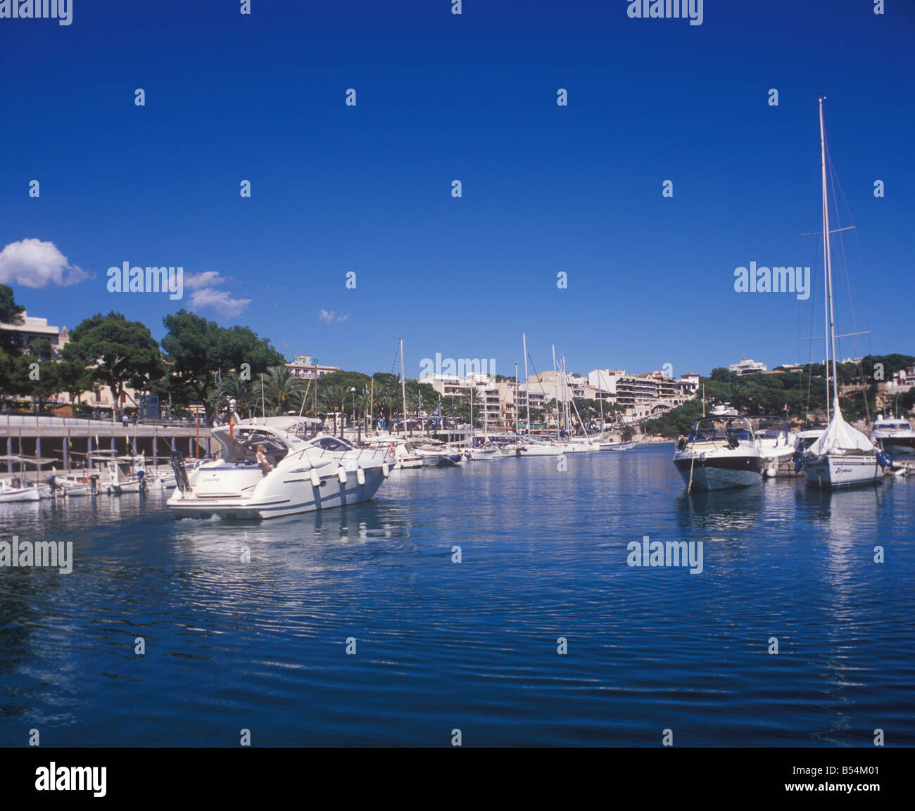 Scene in Porto Cristo marina East Coast Mallorca Majorca Balearic ...