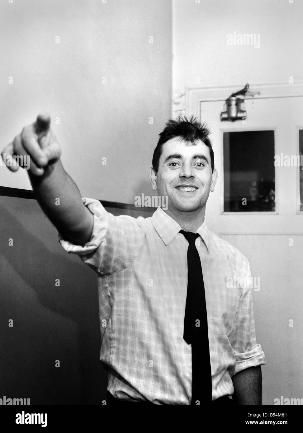 Pointing by finger Black and White Stock Photos & Images - Alamy