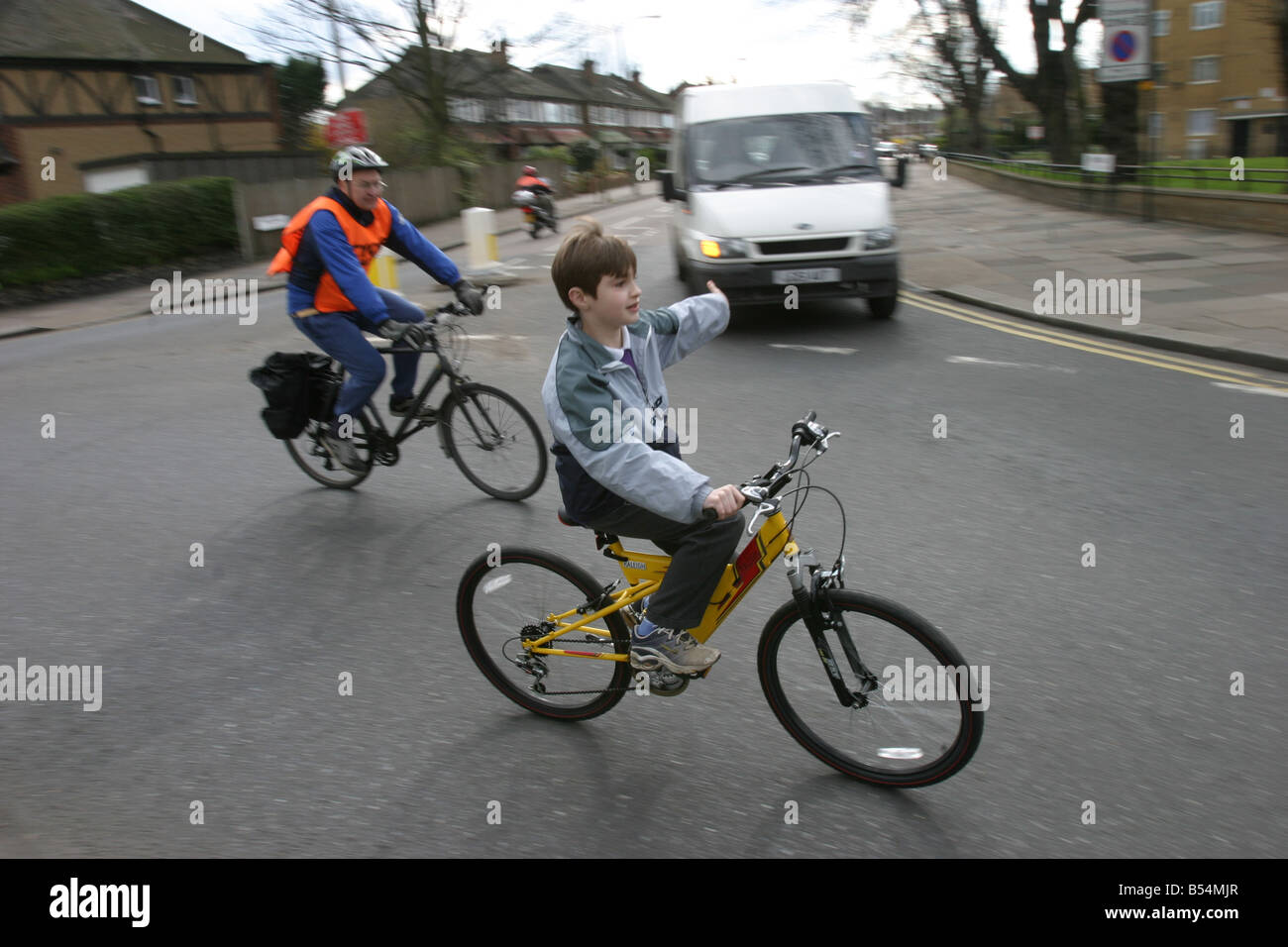 primary child cycling road safety Stock Photo - Alamy