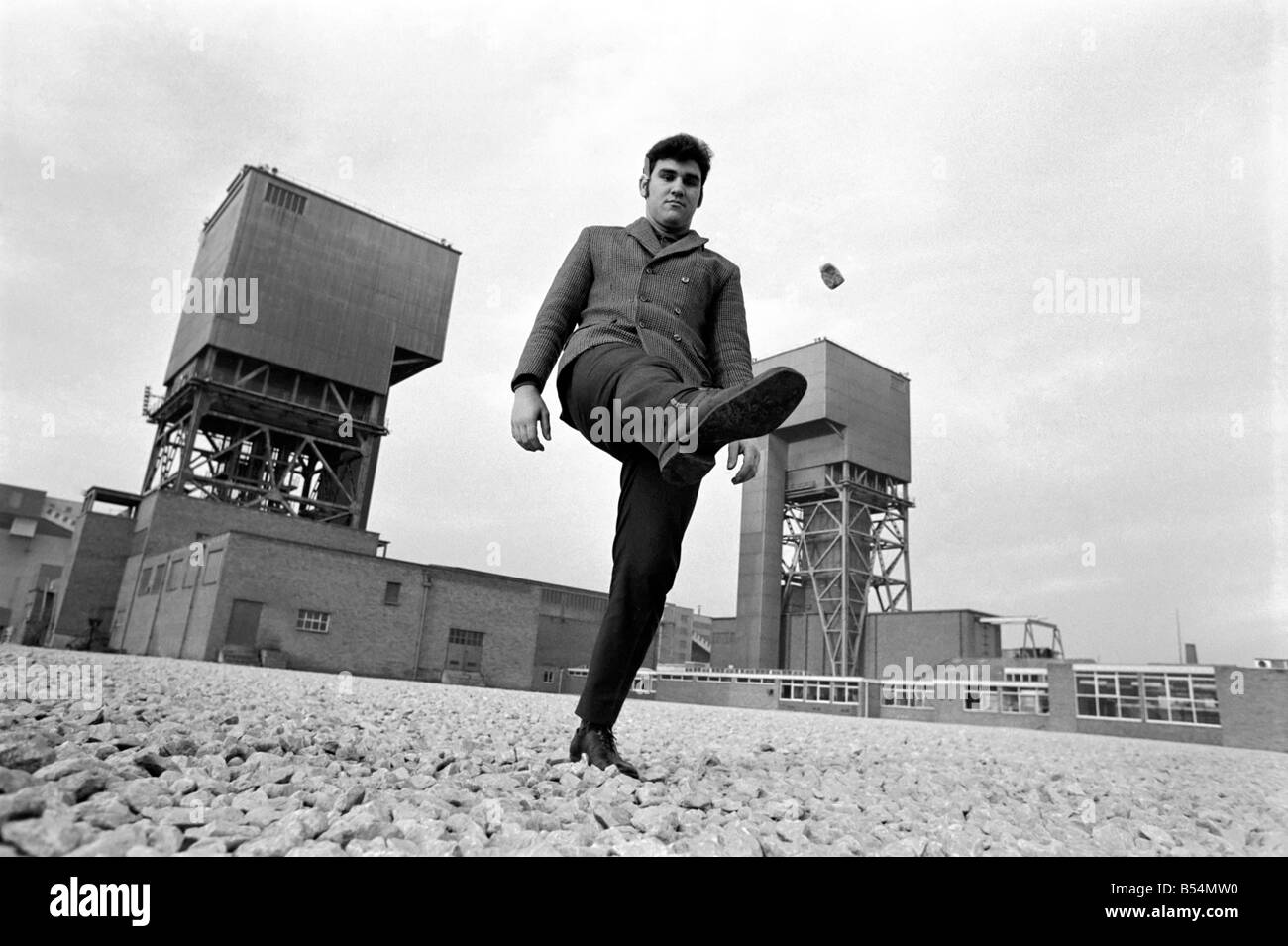 A coal miner before the huge Bevercotes Colliery. Time office of the ...