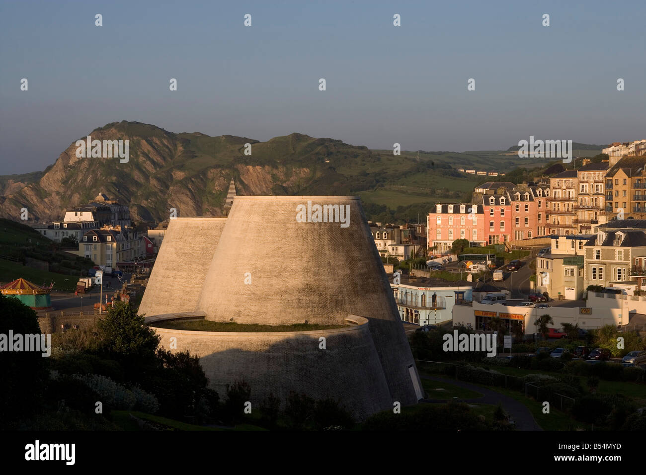 Ilfracombe The Landmark theatre Victorian houses Devon Great Britain ...