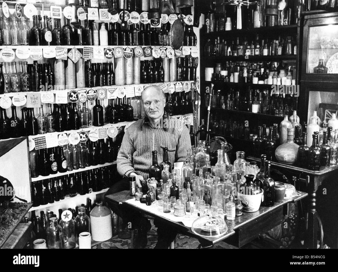 Arthur Rowland at his bottle business which is popular with collectors ...