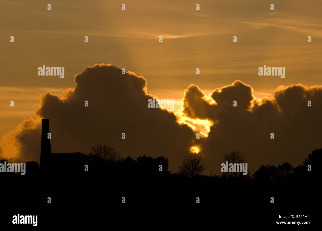 Cornwall mining building with the dramatic sky Stock Photo - Alamy