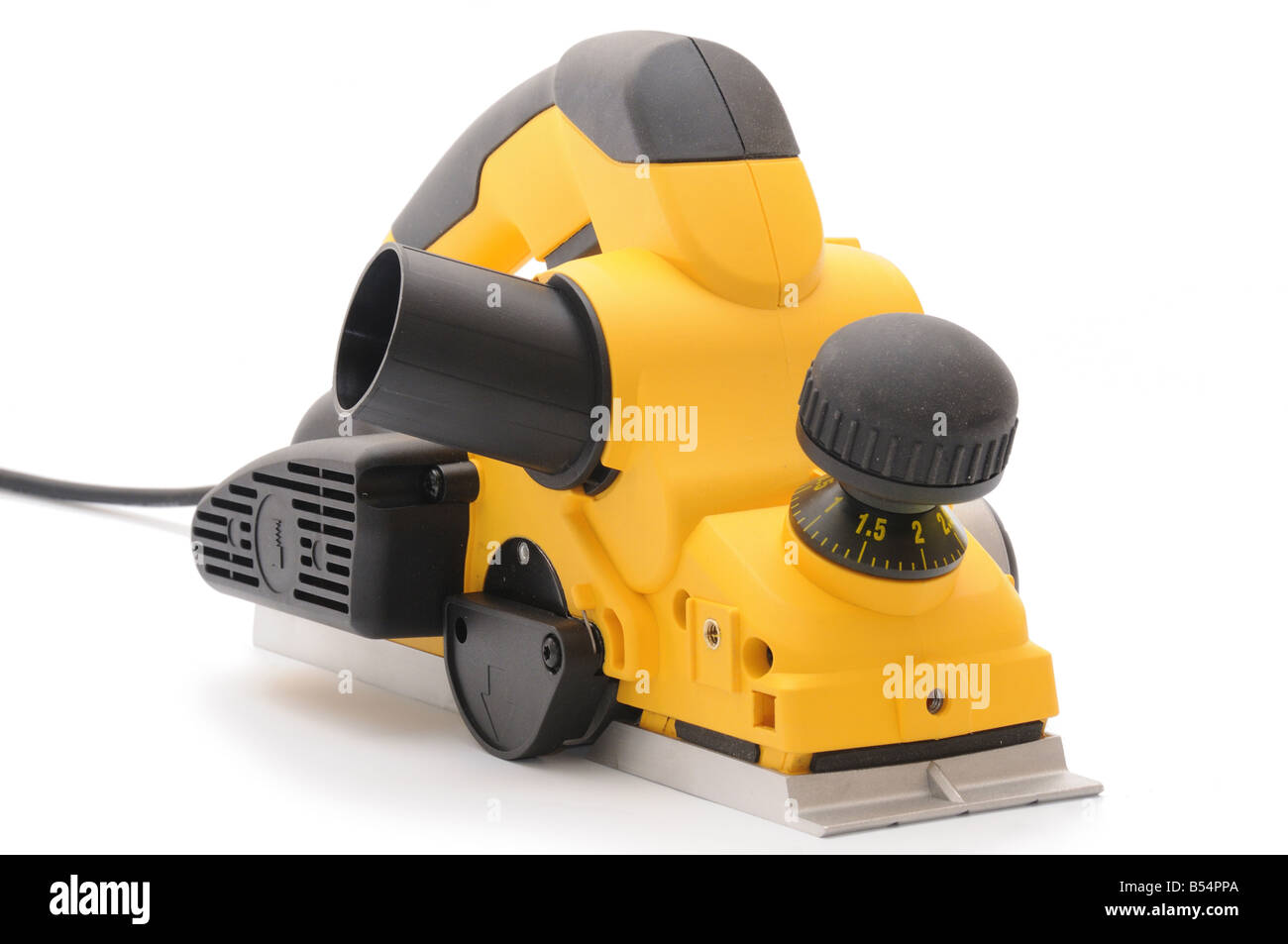 yellow planer isolated on white background Stock Photo - Alamy