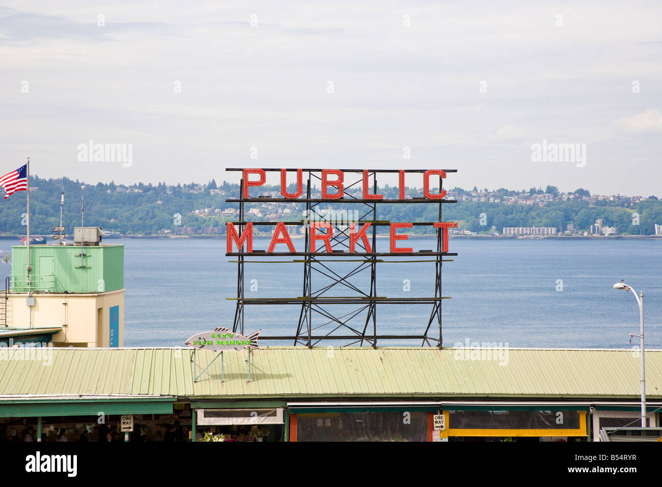 Sign at Pike Place Public Market Center in downtown Seattle, Washington ...
