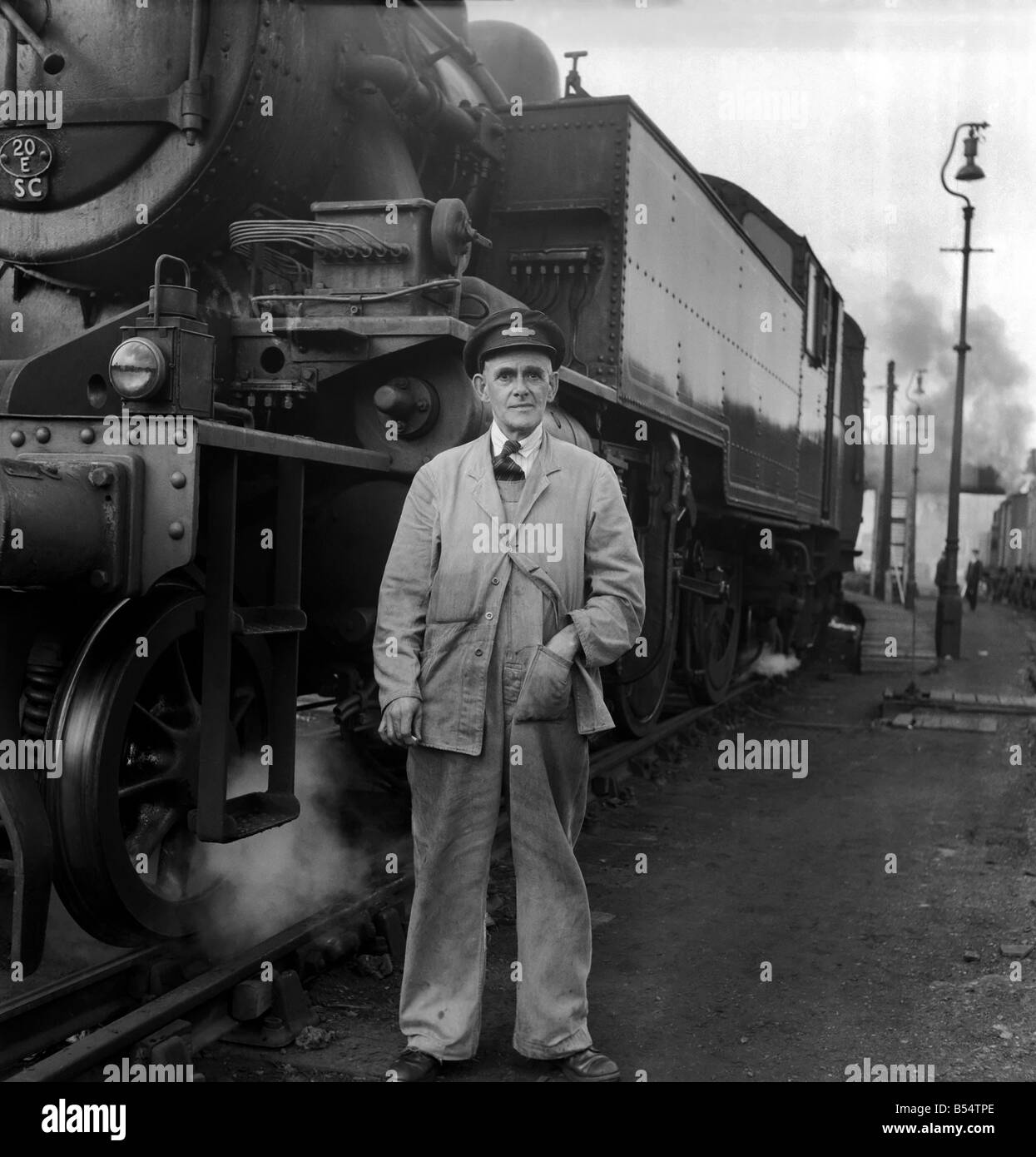 1950s train driver Black and White Stock Photos & Images - Alamy
