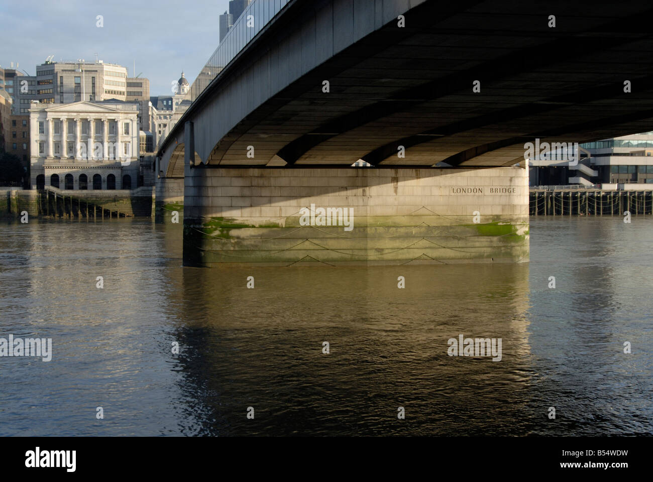 London Bridge viewed from below, City of London, England. The name ...