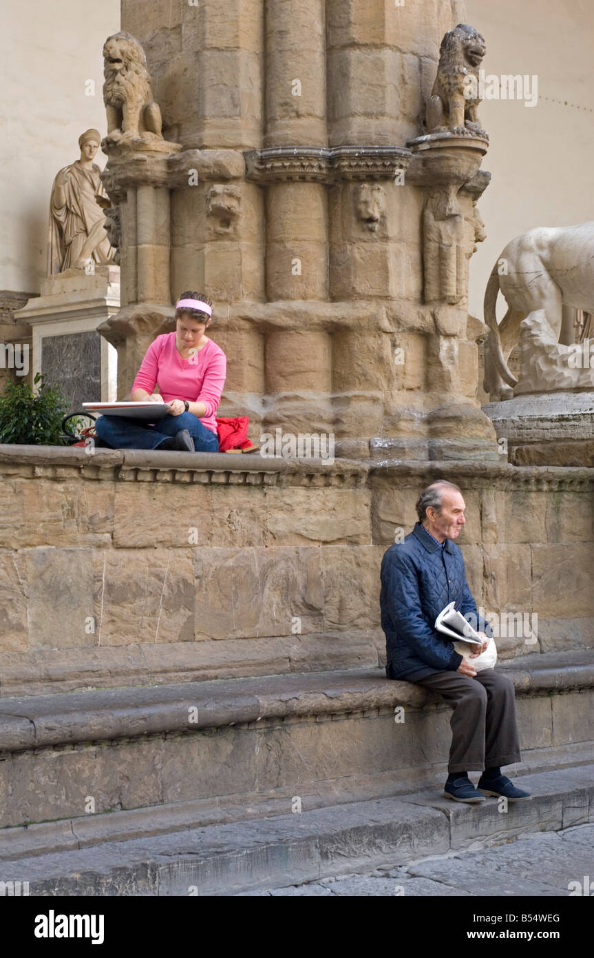 Loggia dei lanzi painting hi-res stock photography and images - Alamy