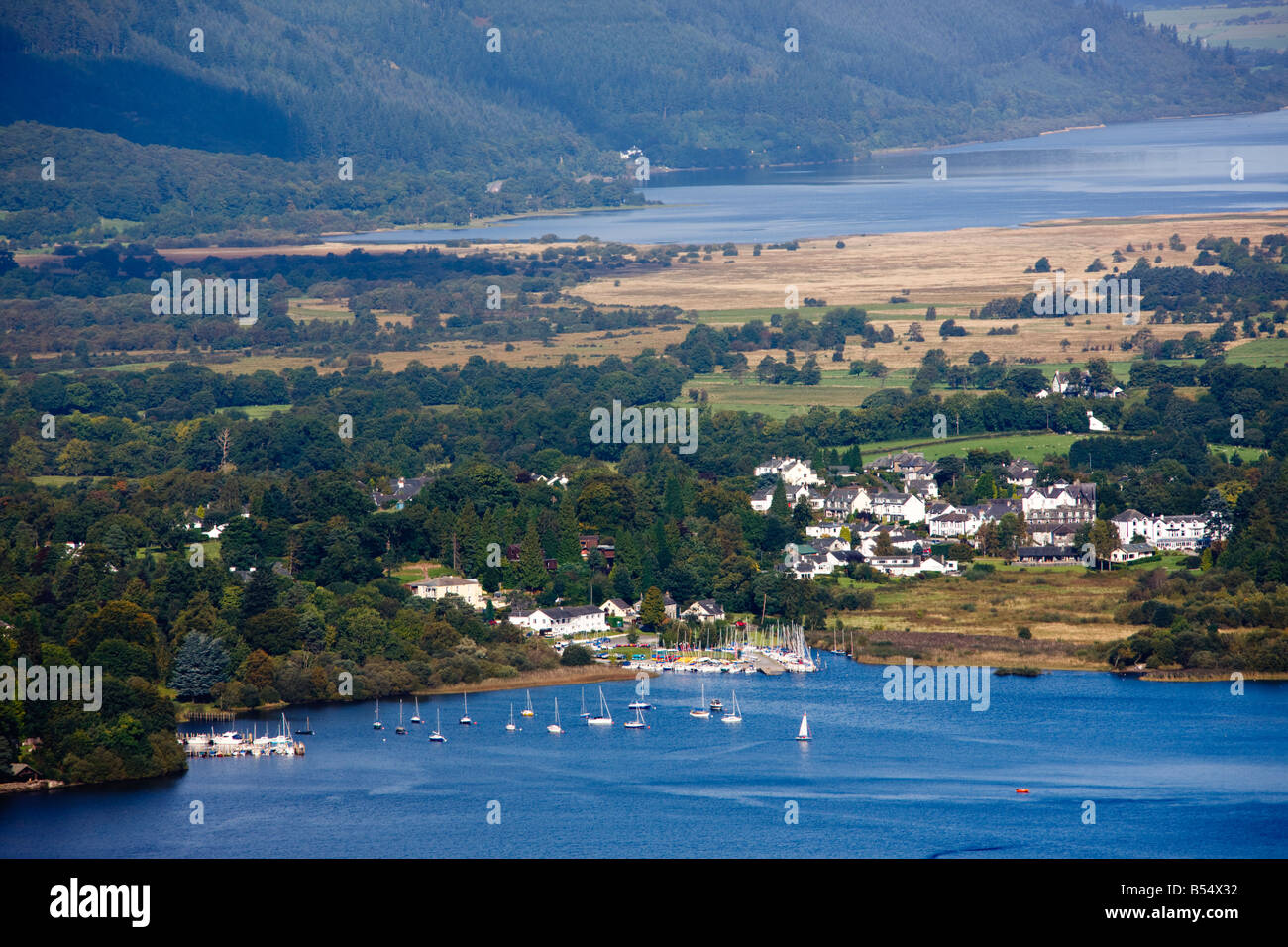Derwent Water And Portinscale Yacht Marina In The Autumn, The Lake ...