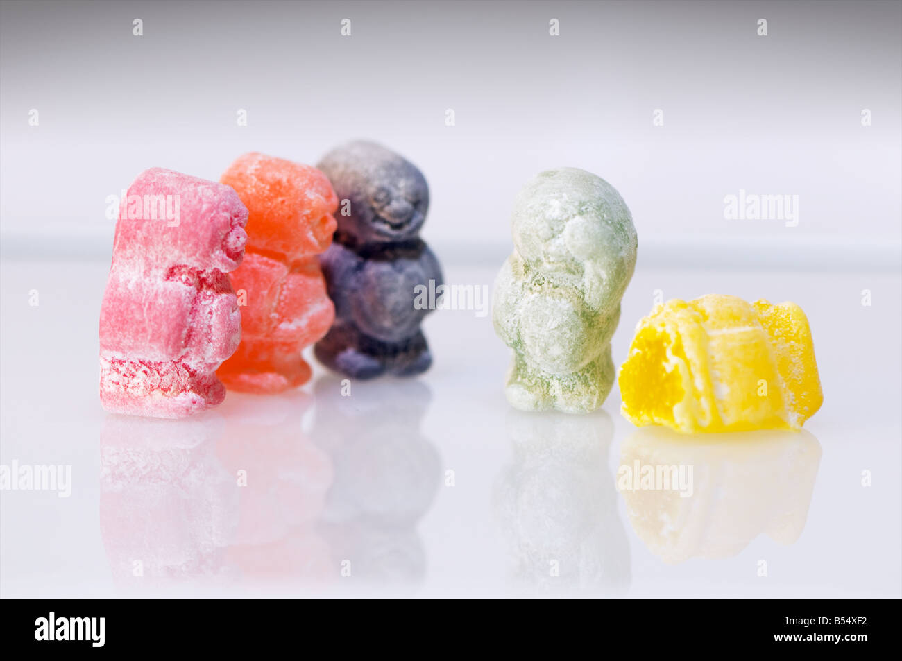 Jelly Babies sweets gather round Stock Photo - Alamy