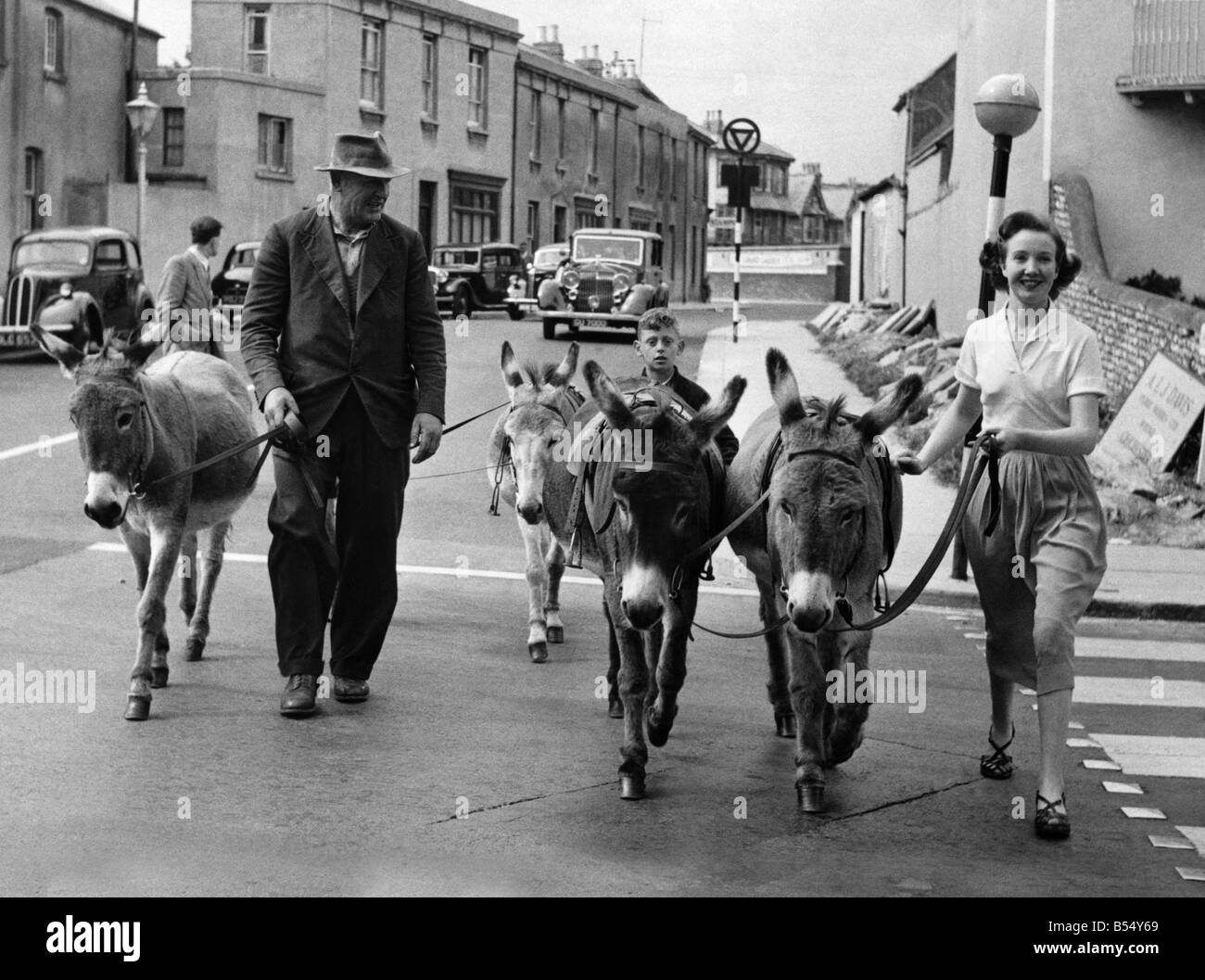 Off to the beach: Mrs. Walsh with Mr. Smith, the donkey man. August ...