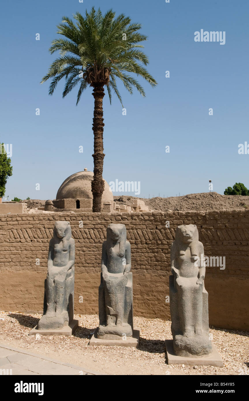 Ancient Pharaonic statues displayed at the Open Air Museum located in ...