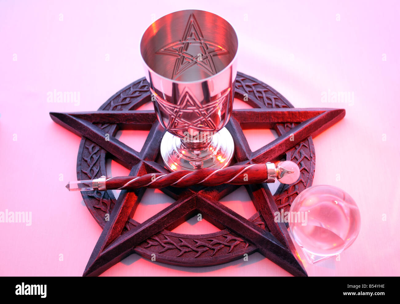 An altar ritual set up on a white background, using a Pentacle ...