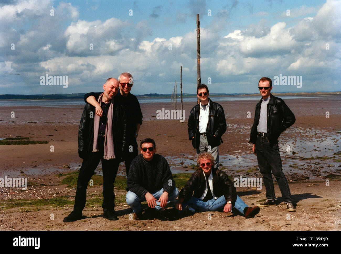 The 1996 line up of the pop group Lindisfarne pictured here on Holy ...