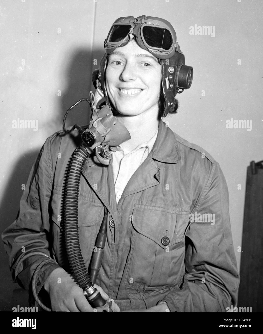 Mrs Ann Burns seen here dressed in here fly suit at her Farnborough ...