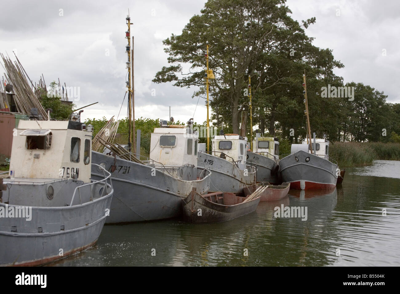 Fishing boats on the Curonian spit Lithuania Stock Photo - Alamy