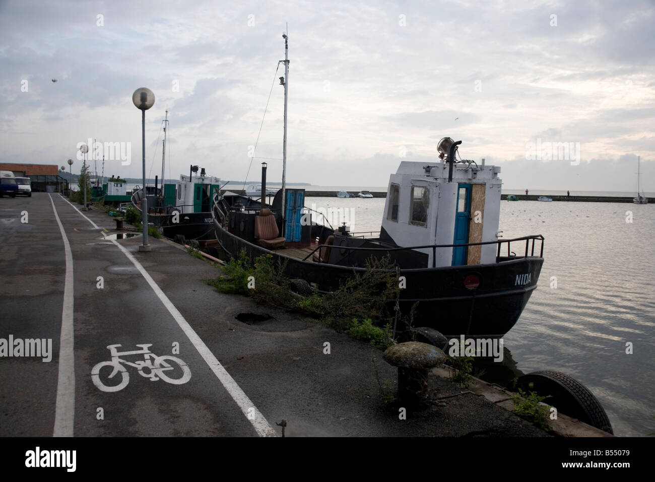 Fishing boats on the Curonian spit Lithuania Stock Photo - Alamy