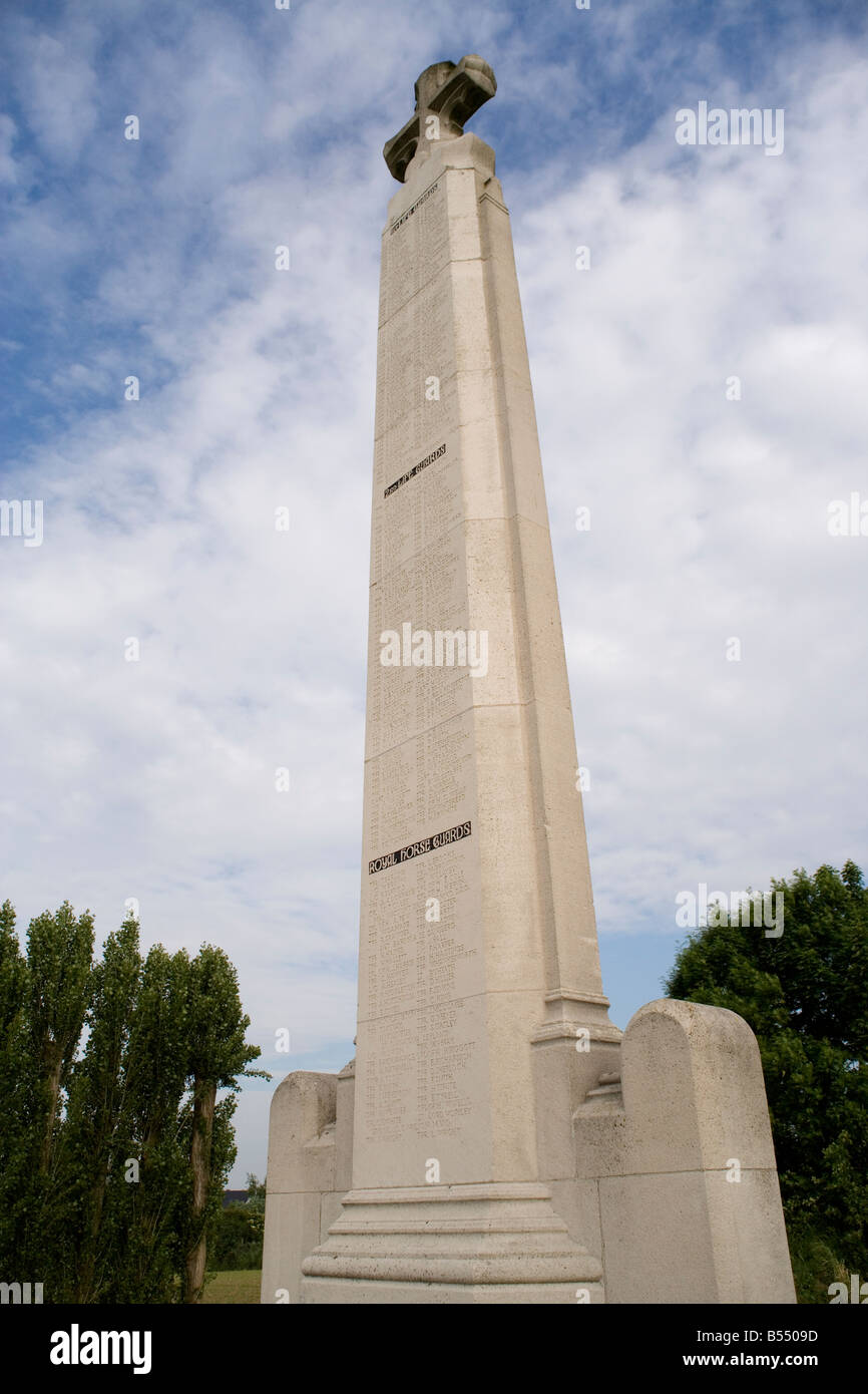 The Household Cavalry Monument at Zandvoorde near Ypres, memorial to ...