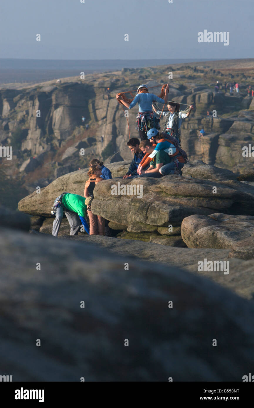 Rock Climbing Group Stock Photo - Alamy
